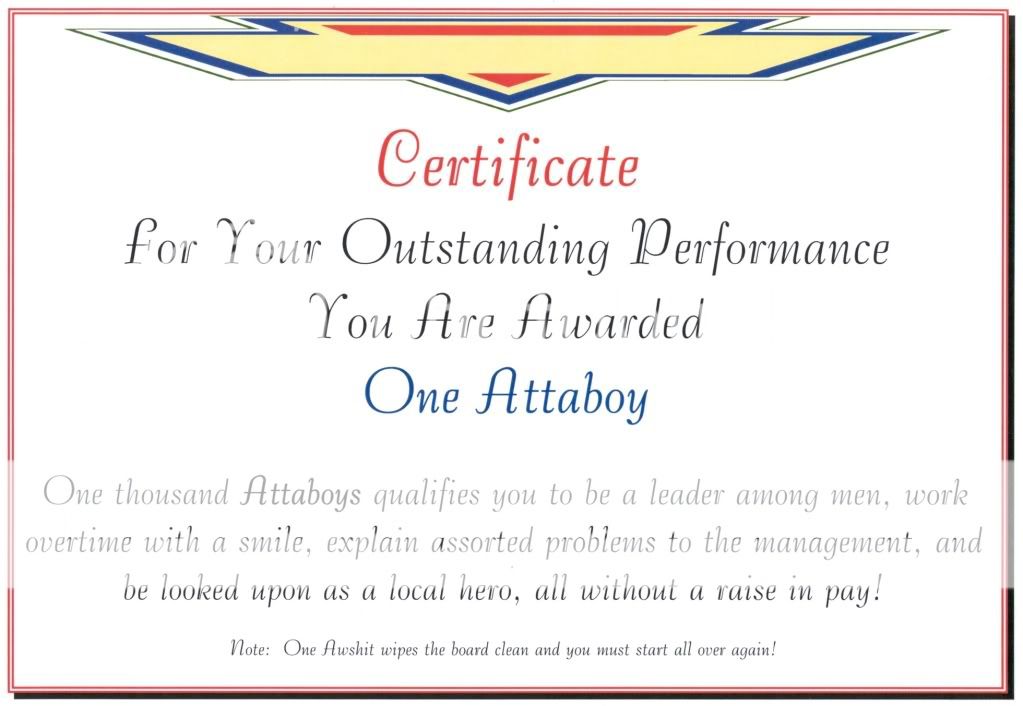 Attaboy Certificate Photo by SCARguild | Photobucket